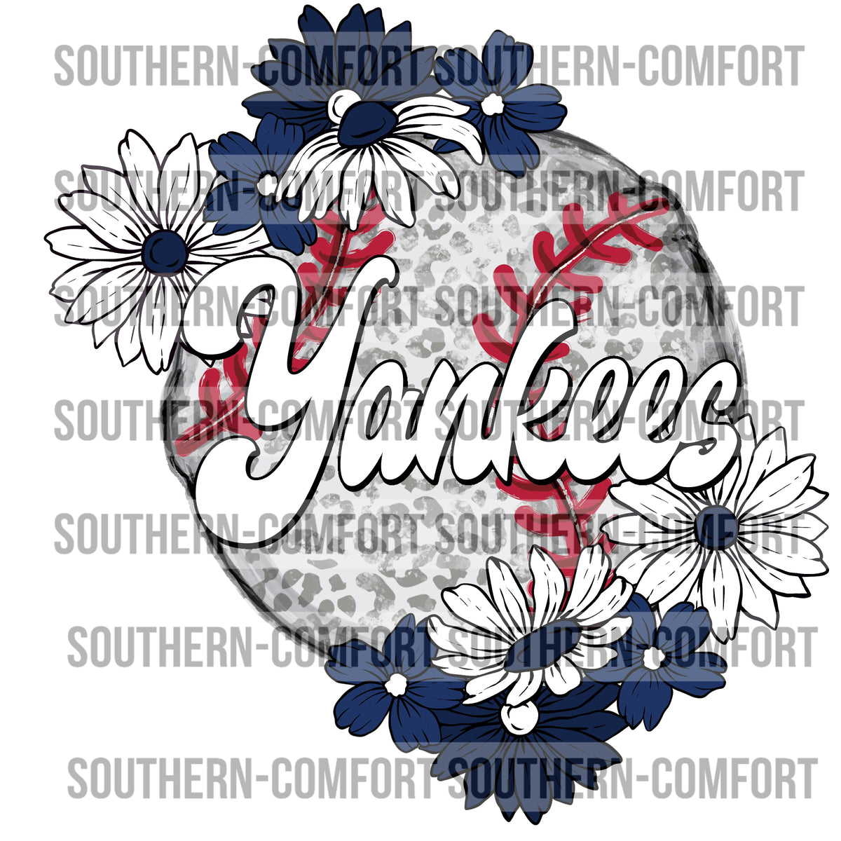Yankees Floral Baseball |PNG| – southerncomfortgraphics